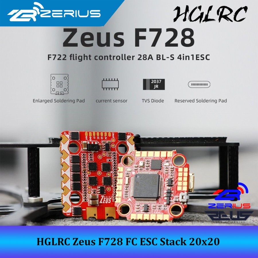 Jual HGLRC Zeus F728 FC ESC Stack 20x20 3-4S Flight Controller | Shopee ...
