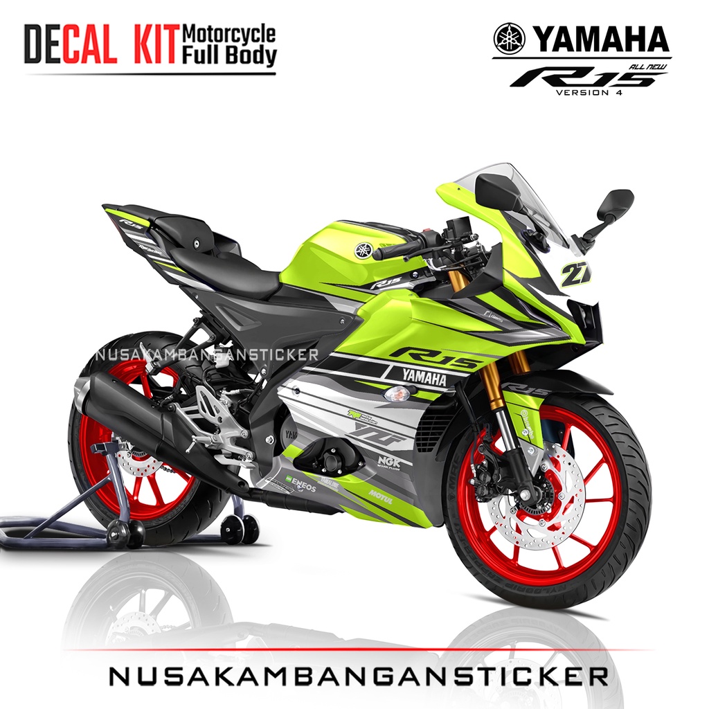 Jual Sticker All New R15 V4 Anniversary Green Fluo Racing | Shopee ...