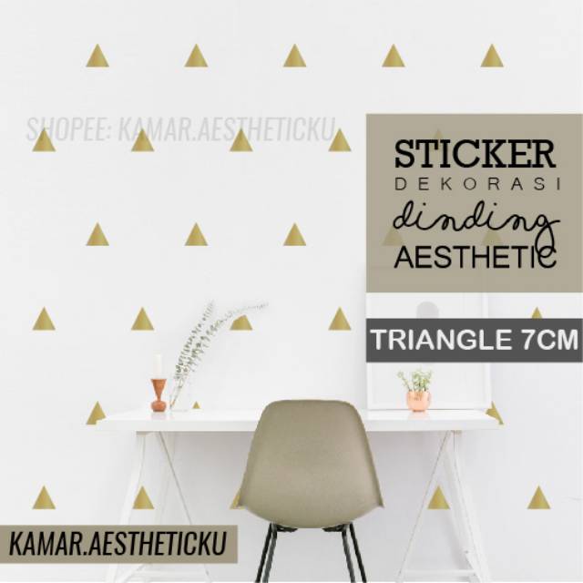 Jual TRIANGLE/ SEGITIGA Wall Decor Sticker Gold Emas Sticker Dekorasi ...