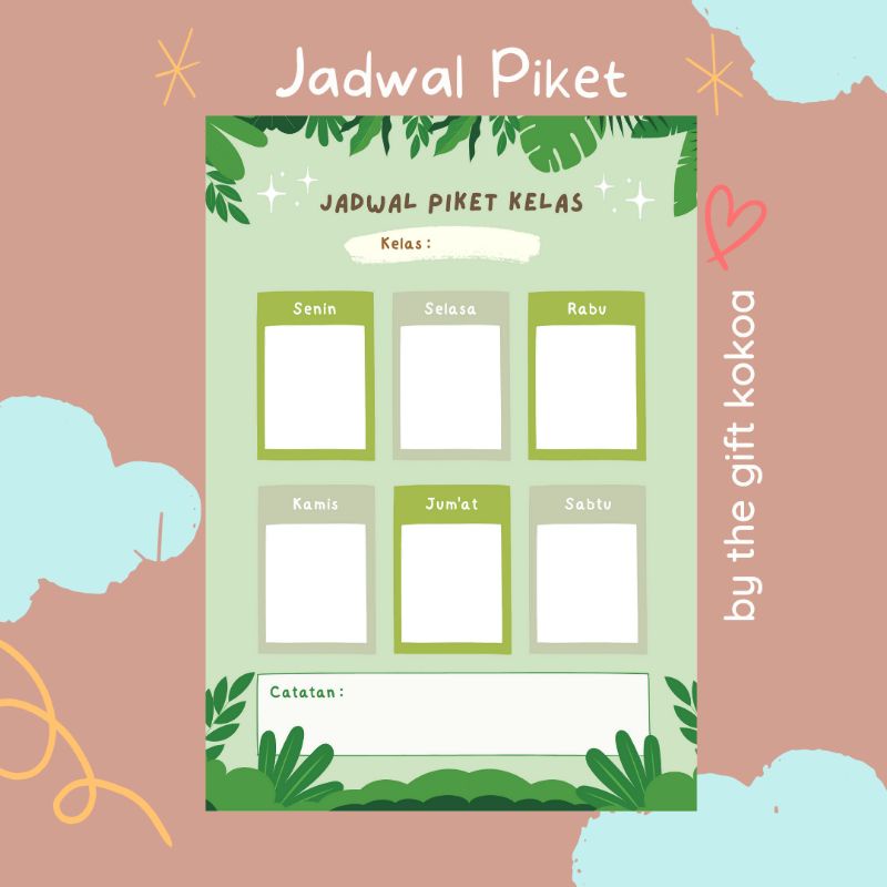Jual Jadwal Piket / Picket Schedule | Shopee Indonesia