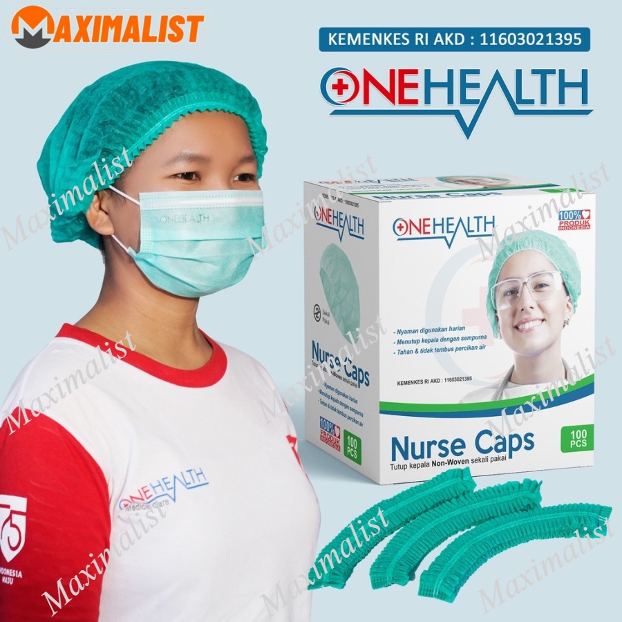 Jual Hair Cap Disposable Nurse Cap Disposable - Hairnet Medis - Mob Cap ...