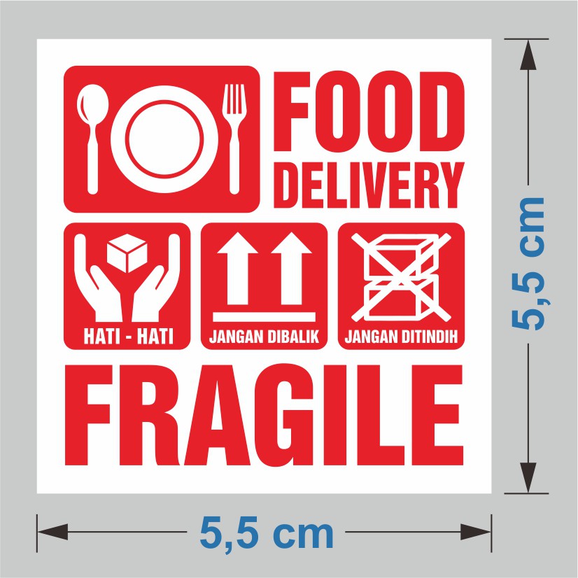 Jual Sticker Label Food Delivery Stiker Pengiriman Makanan Fragile 5,5 ...