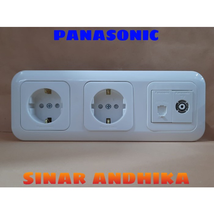 Jual Stop Kontak Panasonic Double Cp+Modul Telepon+Modul TV Wej7823 ...
