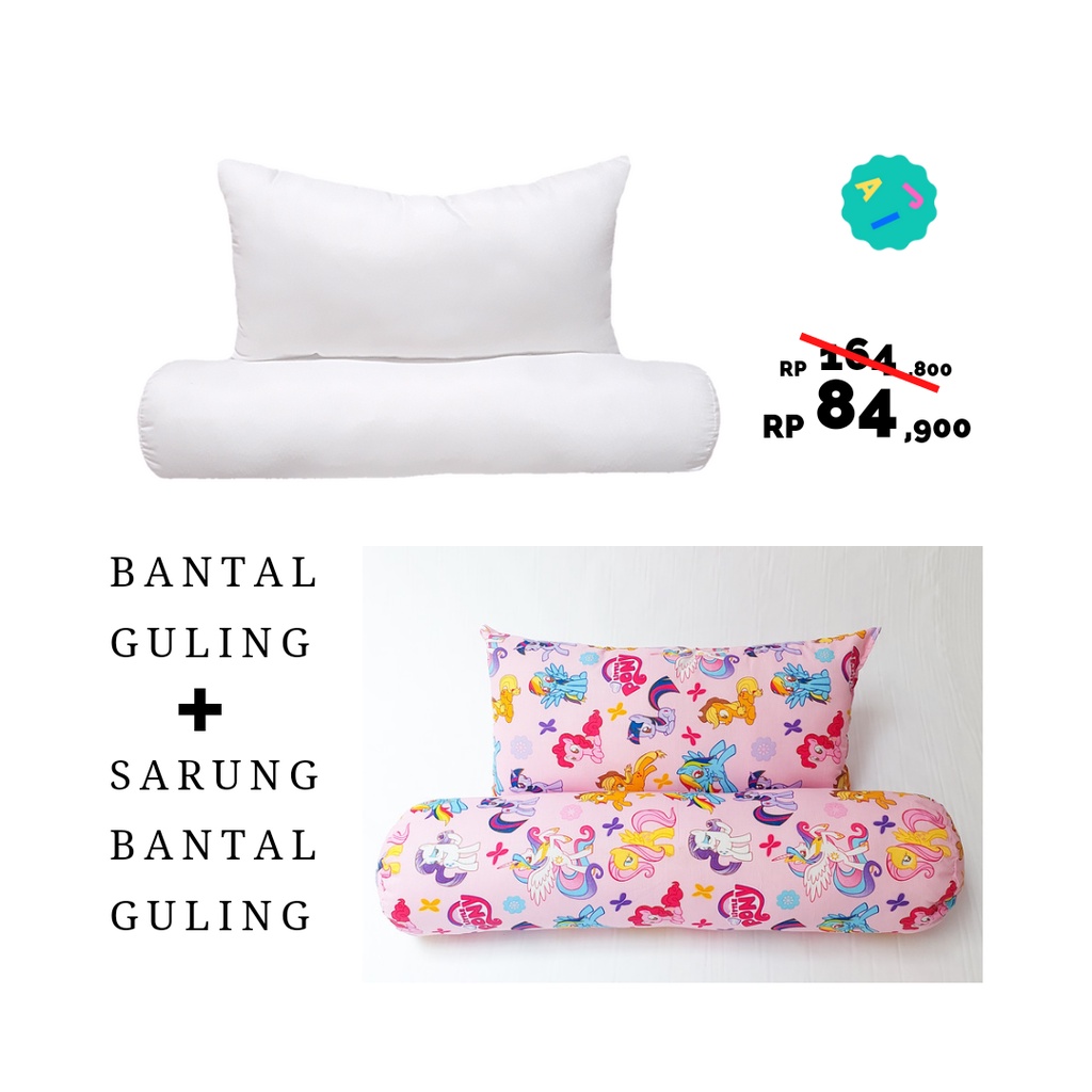 Jual Paket Bantal Guling Anak + Sarung Kuda Pony Pink | Shopee Indonesia