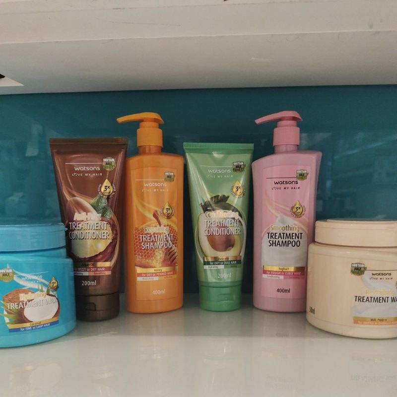 Jual WATSONS SHAMPOO 400 ML/CONDITIONER 200 ML/TREATMEN WAX 500 ML ...