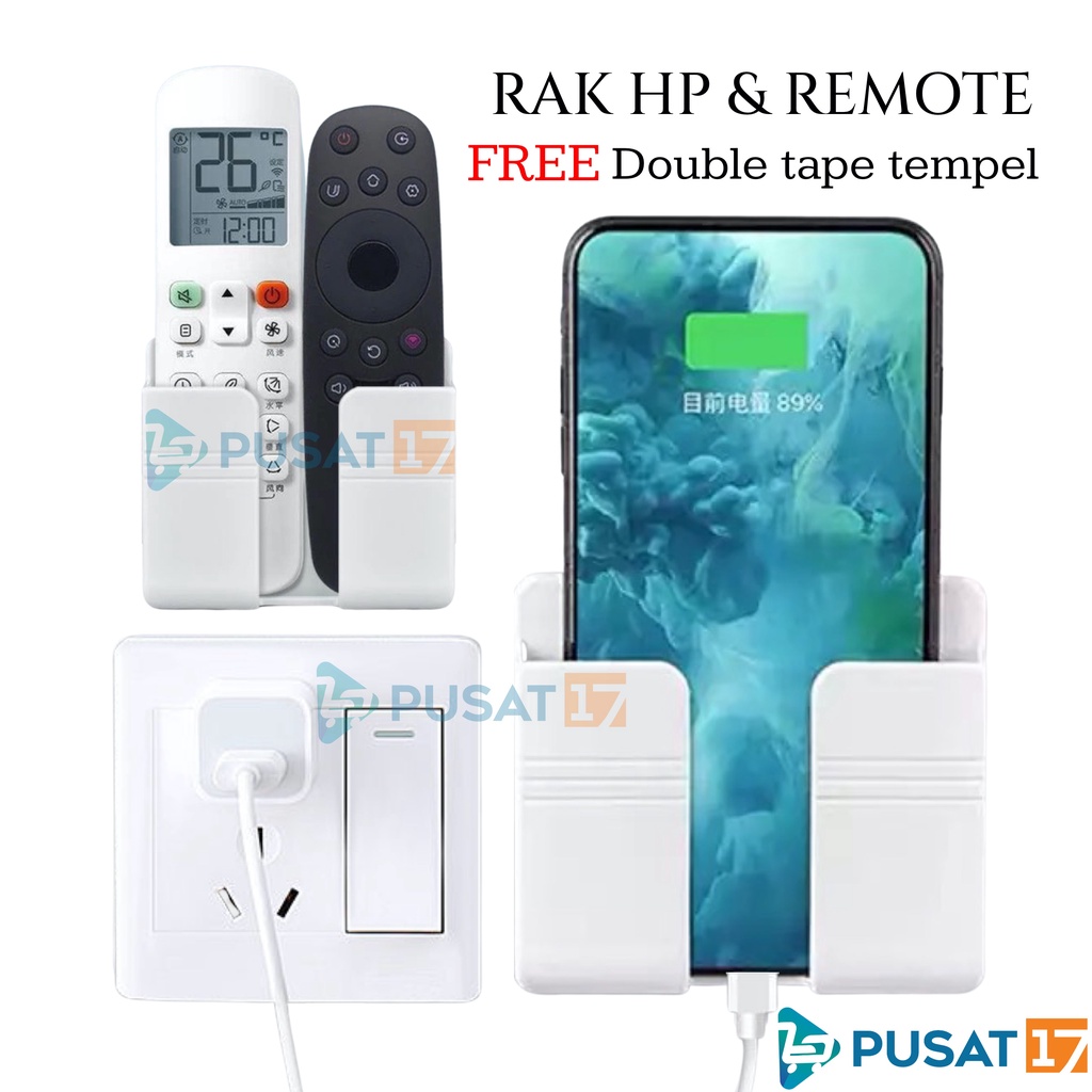 Jual RAK GANTUNG HP CHARGER REMOTE TV AC TEMPEL TEMBOK HOLDER PHONE CAS ...