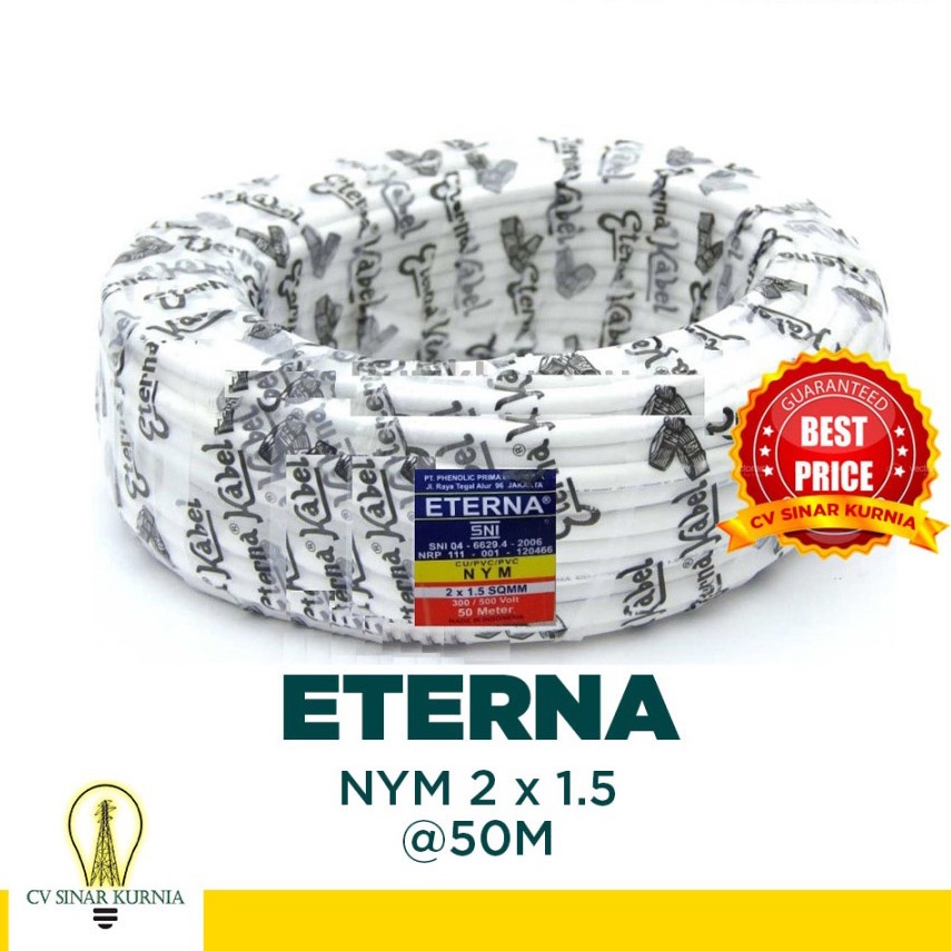 Jual Kabel Listrik NYM 2x1,5mm 50M ETERNA | ETERNA Kabel NYM | SNI | Shopee Indonesia