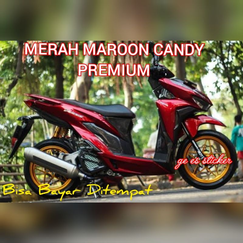 Jual Skotlet Merah Marun Candy/Stiker Merah Tua/Dark Red Candy | Shopee ...