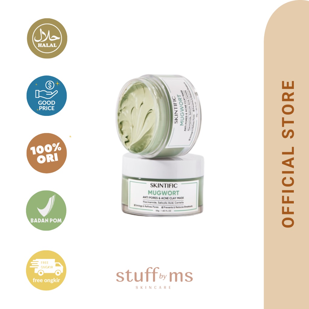 Jual SKINTIFIC Mugwort Anti Pores & Acne Clay Mask (55gr) | Shopee ...