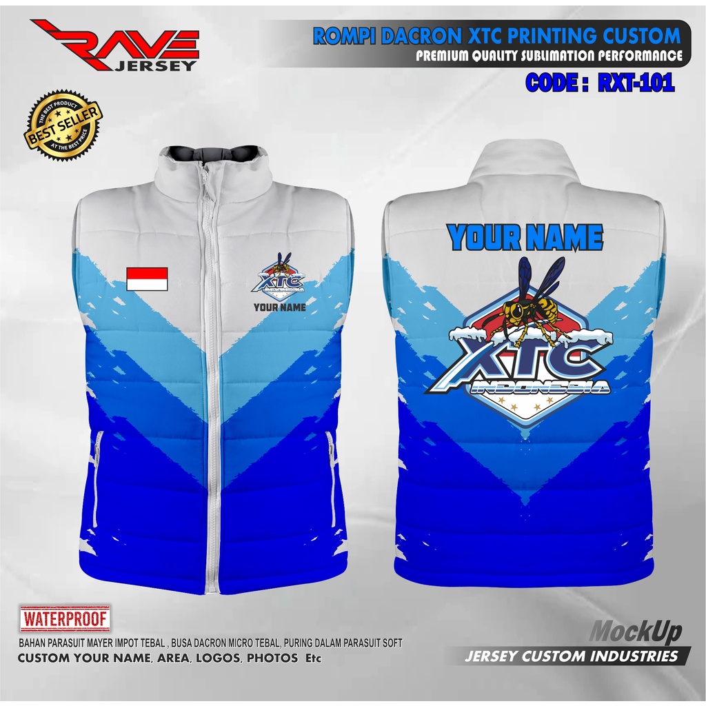 Jual ROMPI PUFFER/DACRON/GELEMBUNG XTC FULL PRINTING CUSTOM (DESAIN ...