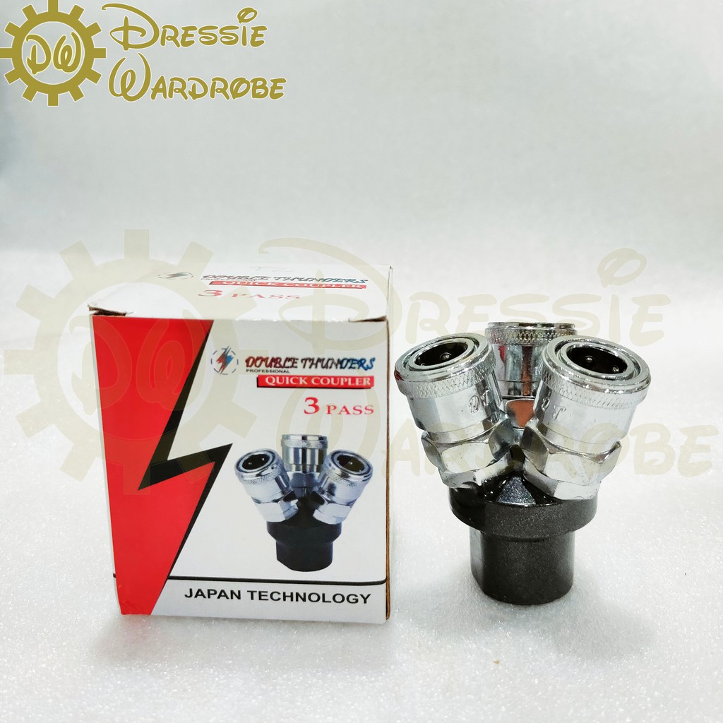 Jual Quick Coupler Selang Recoil Cabang 3 Pass Drat Dalam Kompresor ...