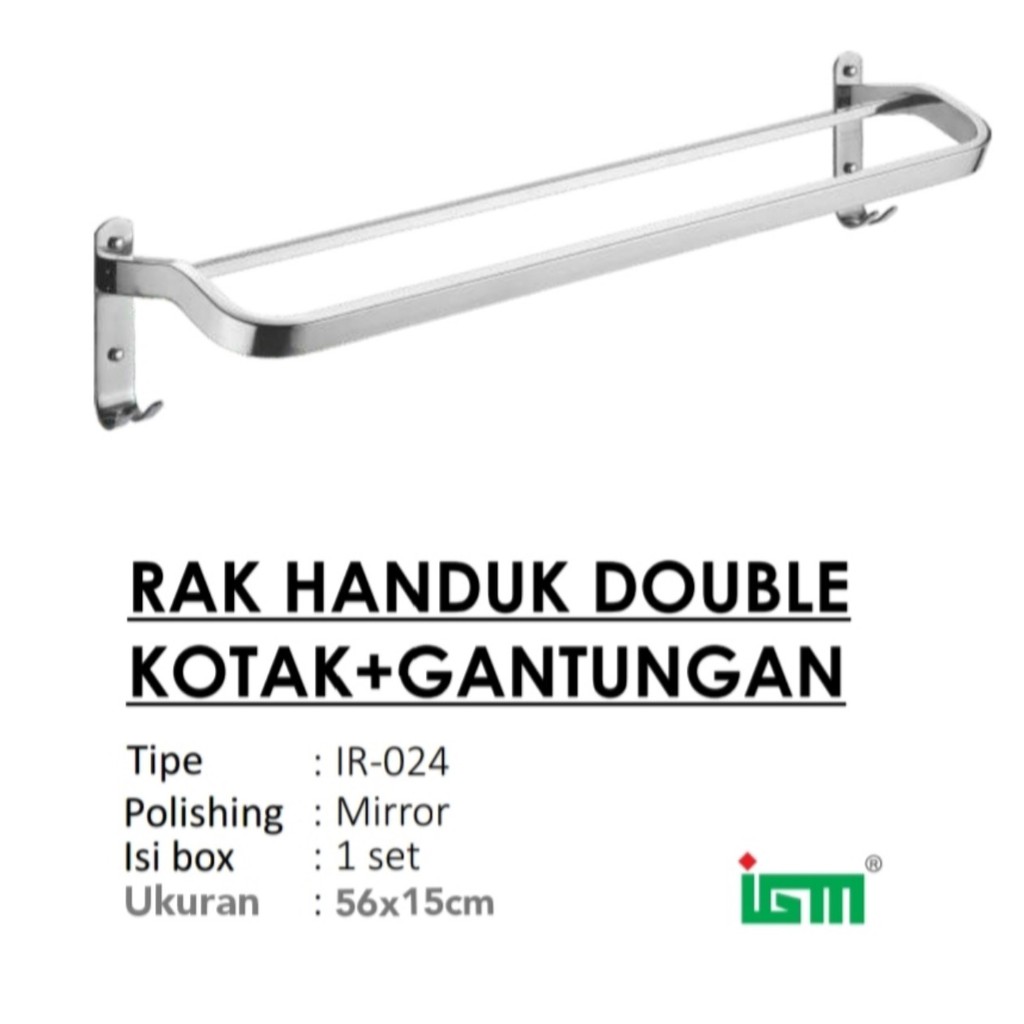 Jual TERHEMAT IGM IR-024 RAK HANDUK DINDING GANTUNGAN HANDUK KAMAR MANDI | Shopee Indonesia