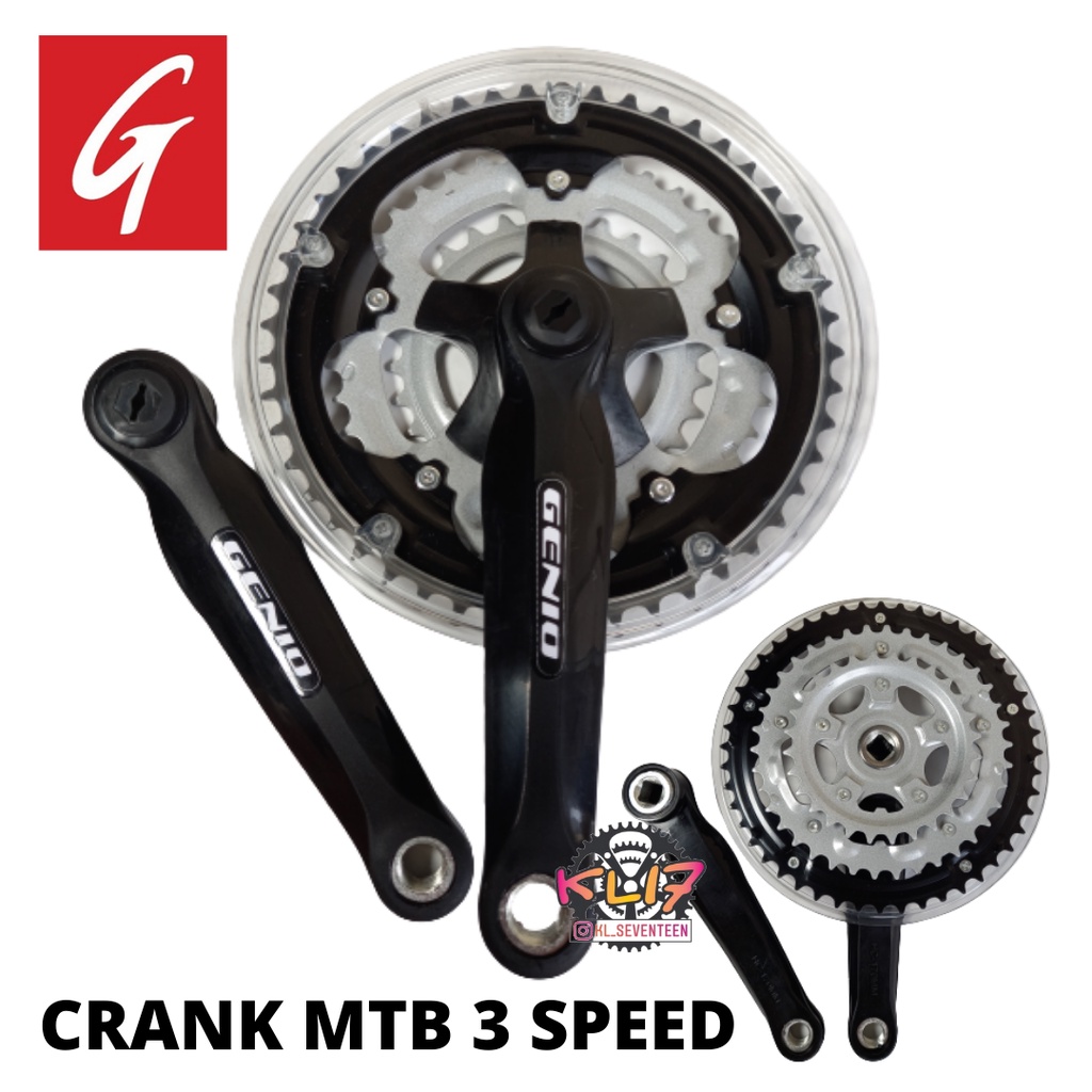 Jual CRANK GENIO 3 SPEED CRANK SEPEDA GUNUNG MTB FEDERAL CRANK MTB ...