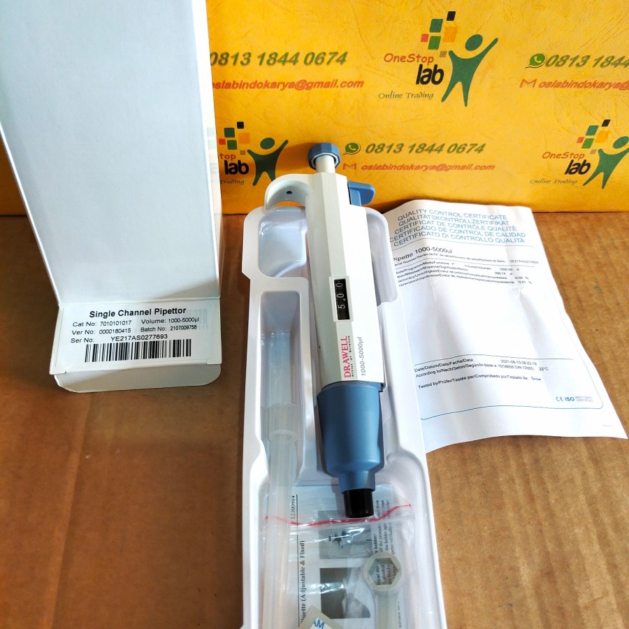 Jual Micropipette 1-5 ML Mikropipet adjustable volume 1000-5000 uL ...