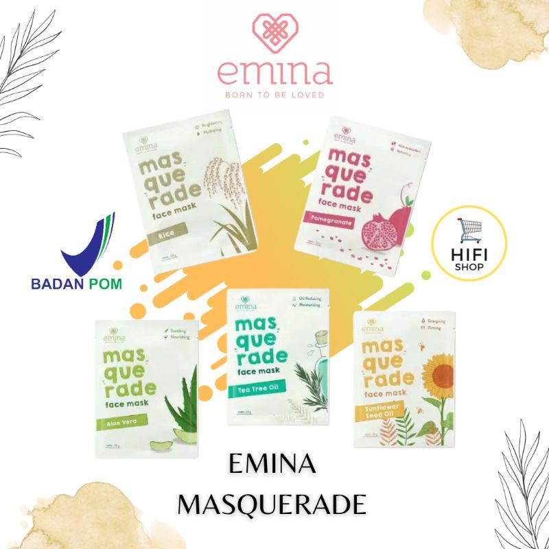 Jual EMINA MASQUERADE FACE SHEET MASK 5 VARIANTS BPOM | Shopee Indonesia