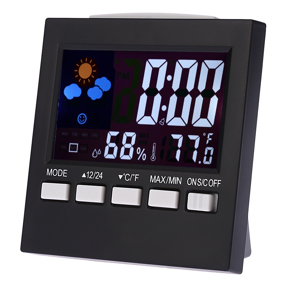 Jual Jam Alarm LED Thermometer Hygrometer Forecast Weather Station ...