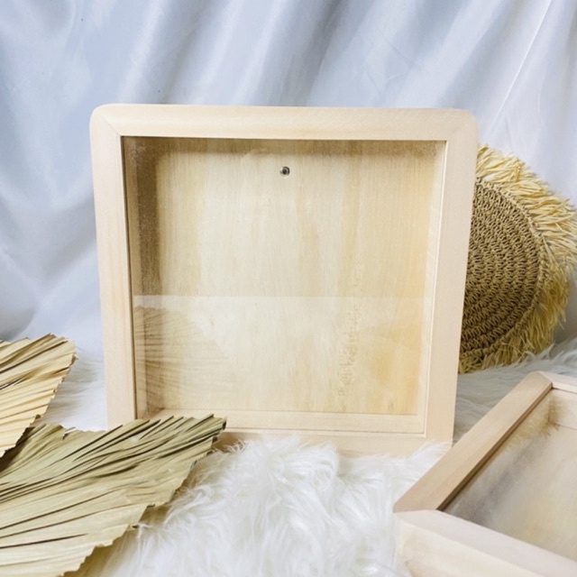 Jual PIGURA KAYU/WOODEN FRAME/FRAME KAYU 3D KOTAK SUDUT BULAT UK 20x20 ...