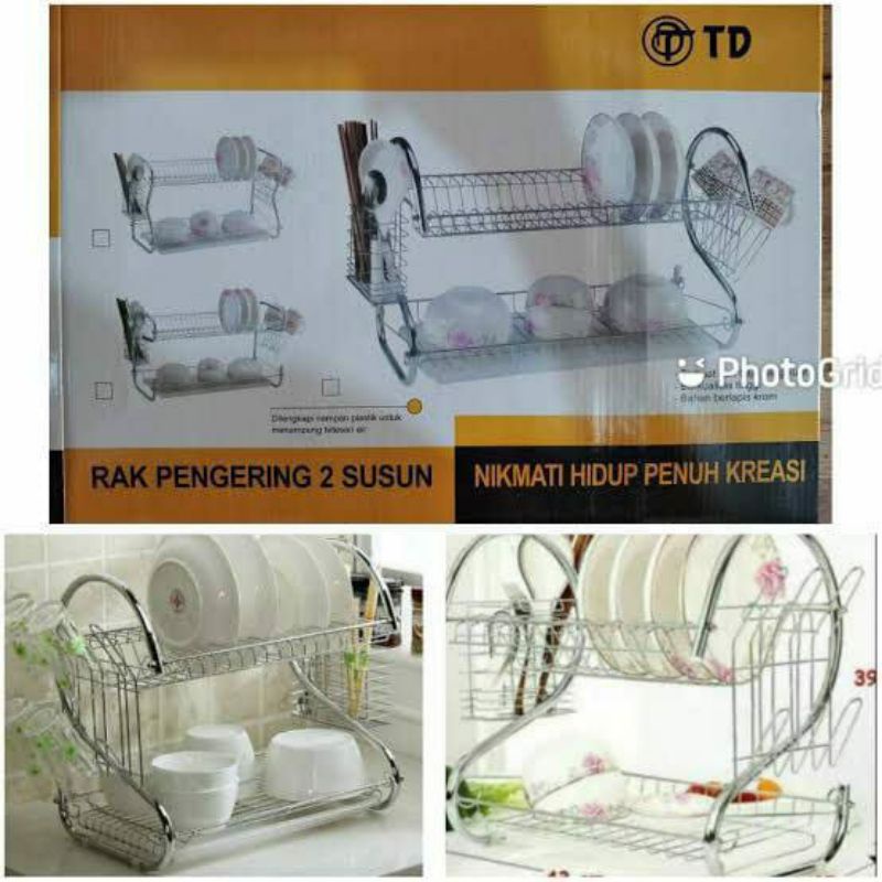 Jual rak cuci piring stainles 2 tingkat dan rak piring stainless ...