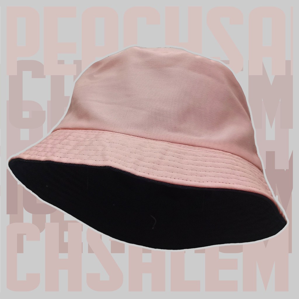 Jual Topi Bucket Hat Polos Peach Salem Salmon Pastel Soft BucketHat ...
