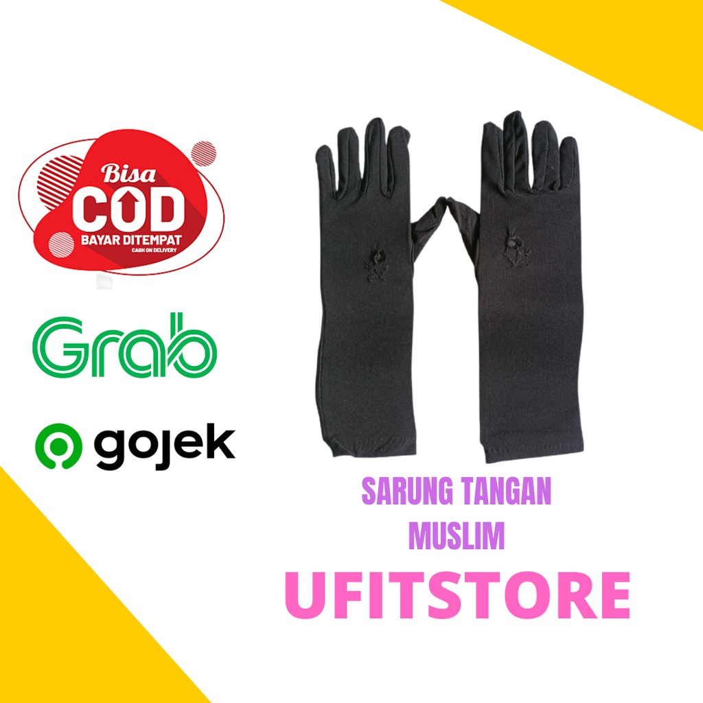 Jual Sepasang Hitam Coklat Abu Putih Sarung Tangan Muslim Alawi Allawi ...