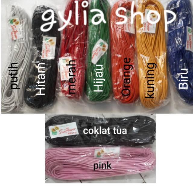 Jual Tali Karet / Tali Sengkelit / Tali Kancing warna Per bungkus ...
