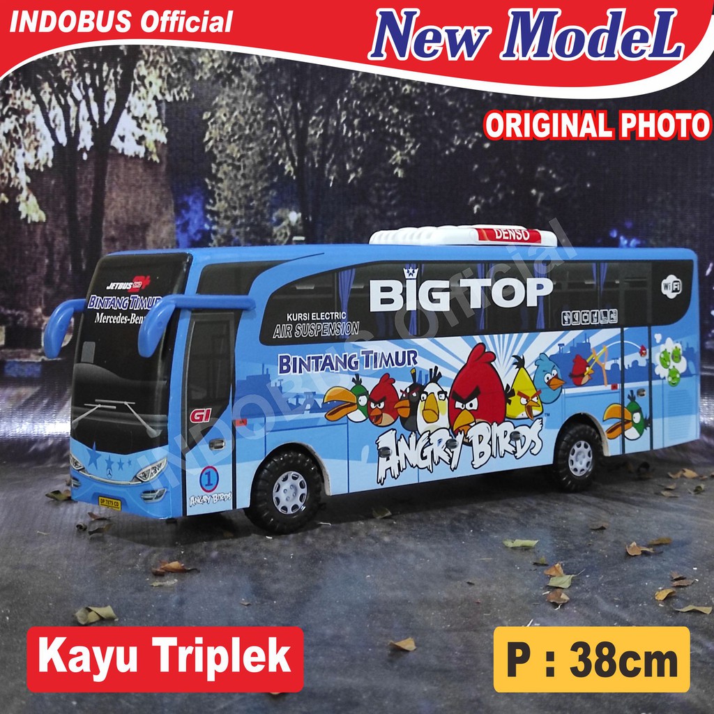 Jual INDOBUS Miniatur Bus Bis Bintang Timur Livery Angry Bird Biru ...
