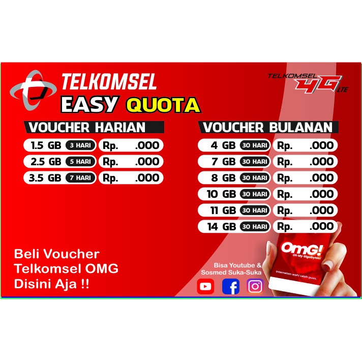 Jual Stiker Poster Daftar Harga Telkomsel | Shopee Indonesia