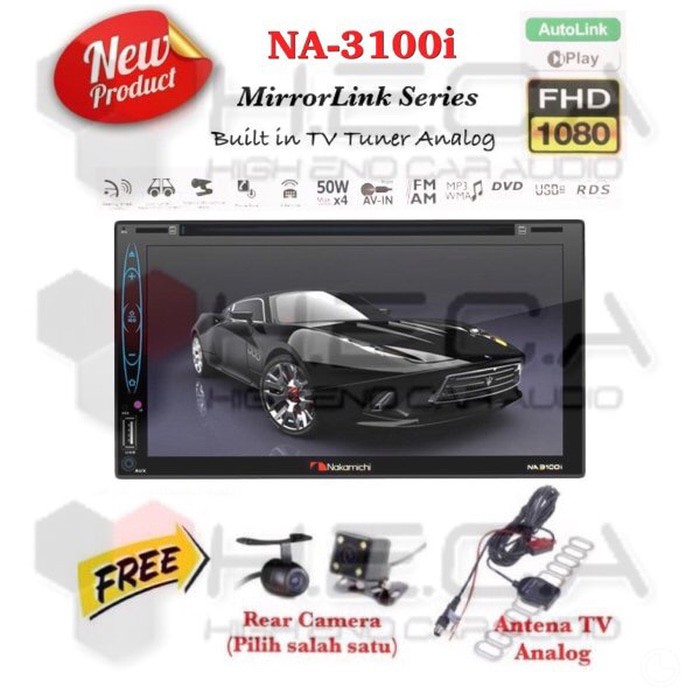 Jual Terviral !! Nakamichi NA-3100i Mirrorlink NA-3101i Tape Mobil Double Din + Camera AL02 ...