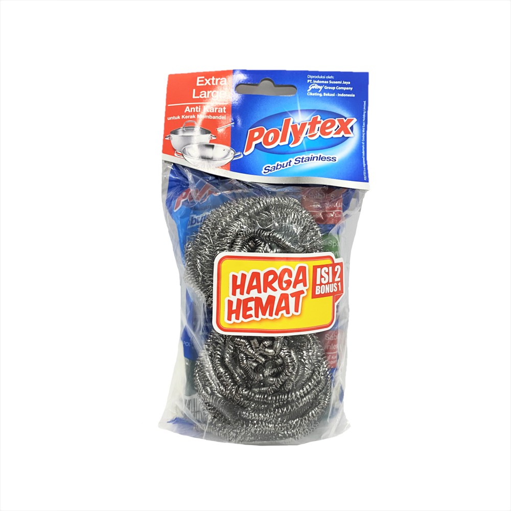 Jual Polytex Paket Sabut Stainless Isi 2 Bonus 1 | Shopee Indonesia