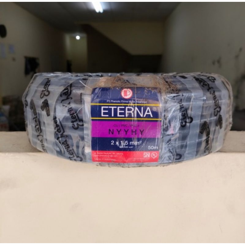 Jual ETERNA Kabel Serabut NYYHY 2x1.5 / 2x1,5 Hitam SNI LMK - 50 Meter 50m | Shopee Indonesia