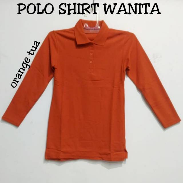 Jual KAOS POLO SHIRT WANITA TANGAN PANJANG ORANGE TUA POLOSAN | Shopee ...