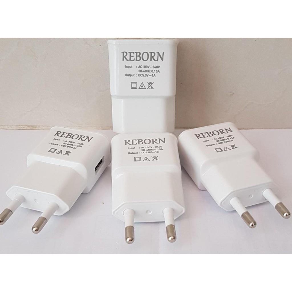Jual Batok Kepala Charger REBORN 1A + Kabel Data REBORN Micro Fast ...