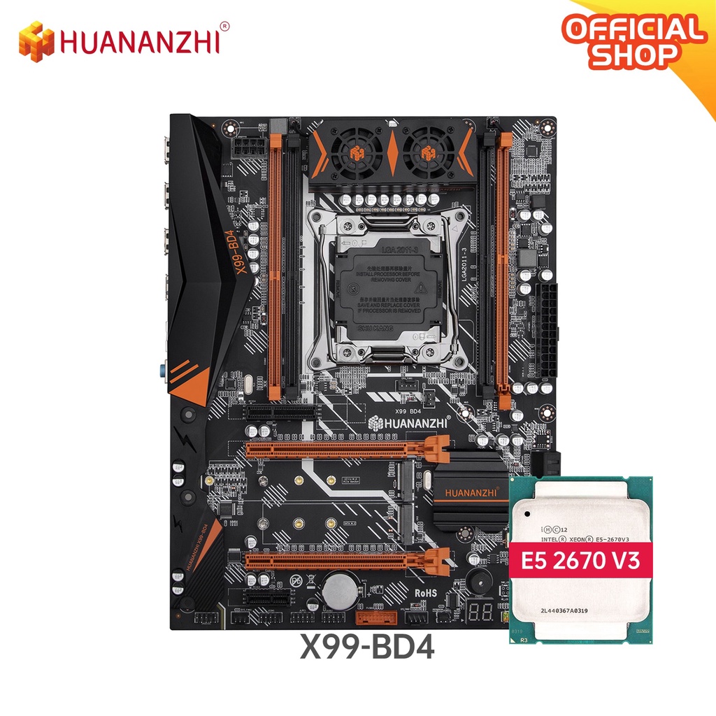Jual PREORDER HUANANZHI X99 BD4 X99 Motherboard with Intel XEON E5 2670 v3 LGA2011-3 DDR4 RECC ...