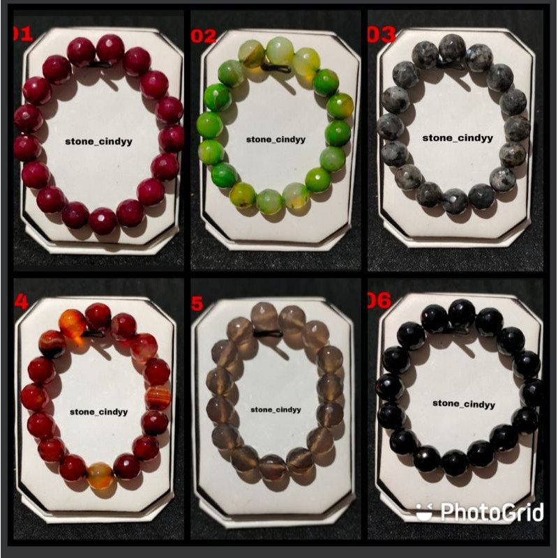 Jual Gelang Batu Alam Cutting 12MM | Shopee Indonesia