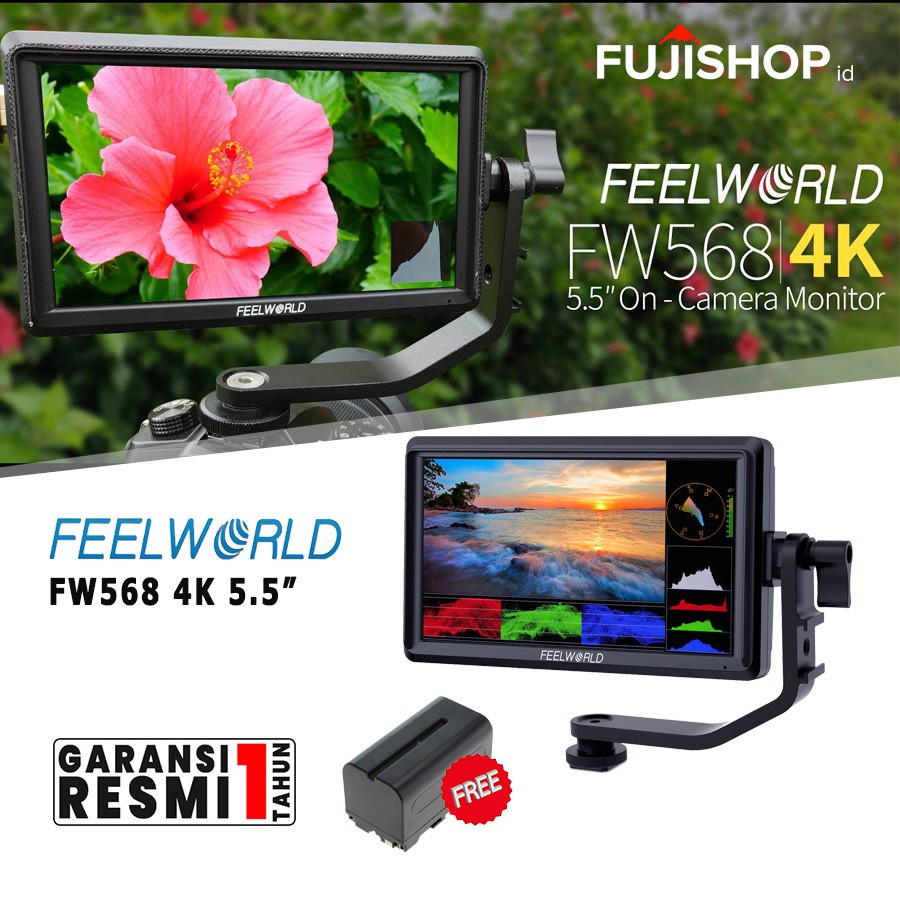 Jual Feelworld Fw568 5 5 Inch 4k Ips Camera Monitor Shopee Indonesia