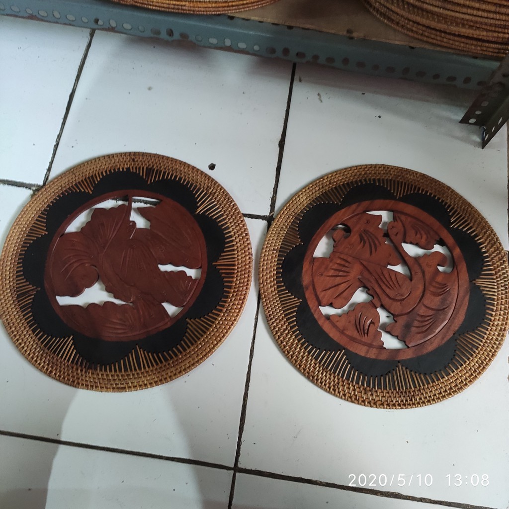 Jual placemat rotan/anyaman rotan/tatakan piring rotan/alas makan rotan ...