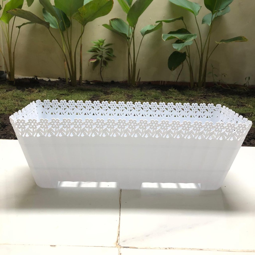 Jual POT PERSEGI PANJANG 50CM/Pot persegi panjang hitam S galaxy min ...