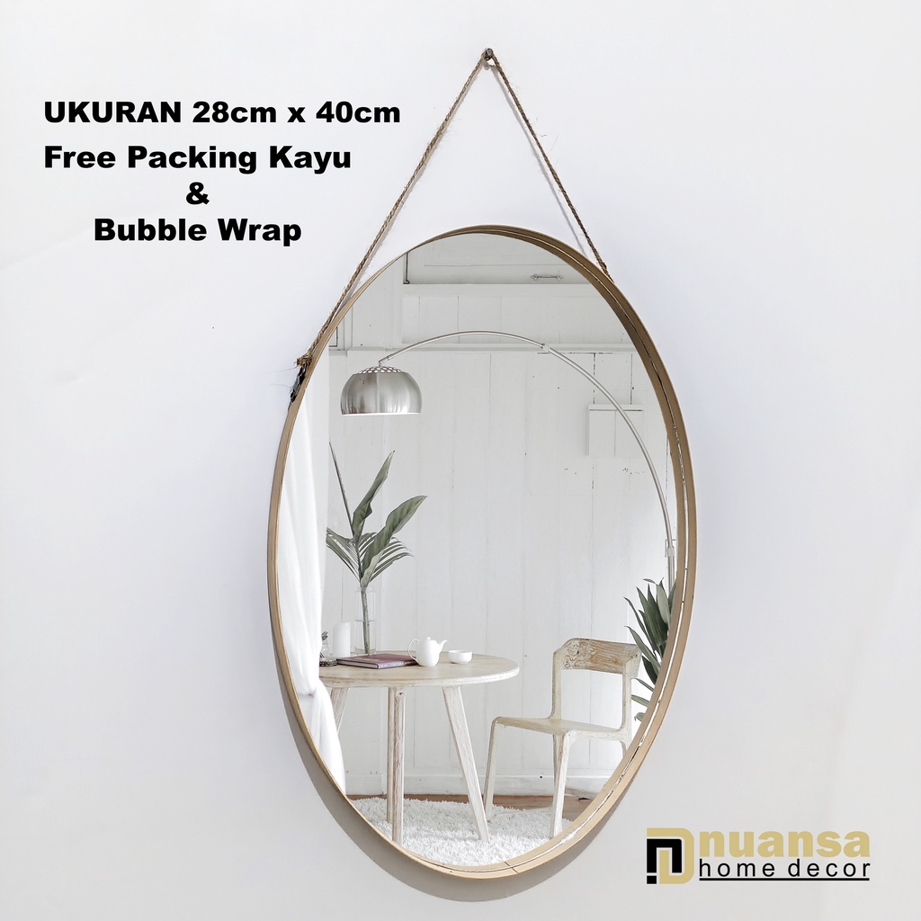 Jual KACA AESTHETIC - CERMIN OVAL - KACA FRAMELESS ( UKURAN 28 x 40 CM ...