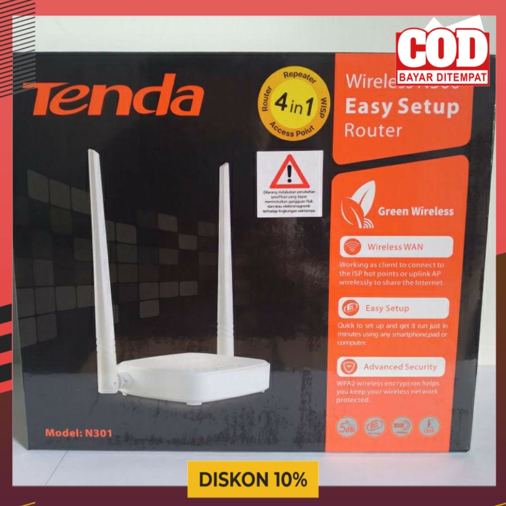 Jual Wireless Tenda N300 Range Extender 2 Antena Router Repating Easy ...