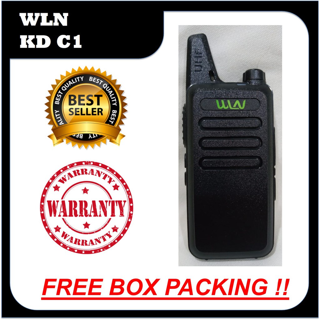 Jual HT WLN KD C1, KD-C1 KDC1 UHF Walkie Talkie Radio WLAN Klip Besar T1 hitam Komunikasi c 1 ...