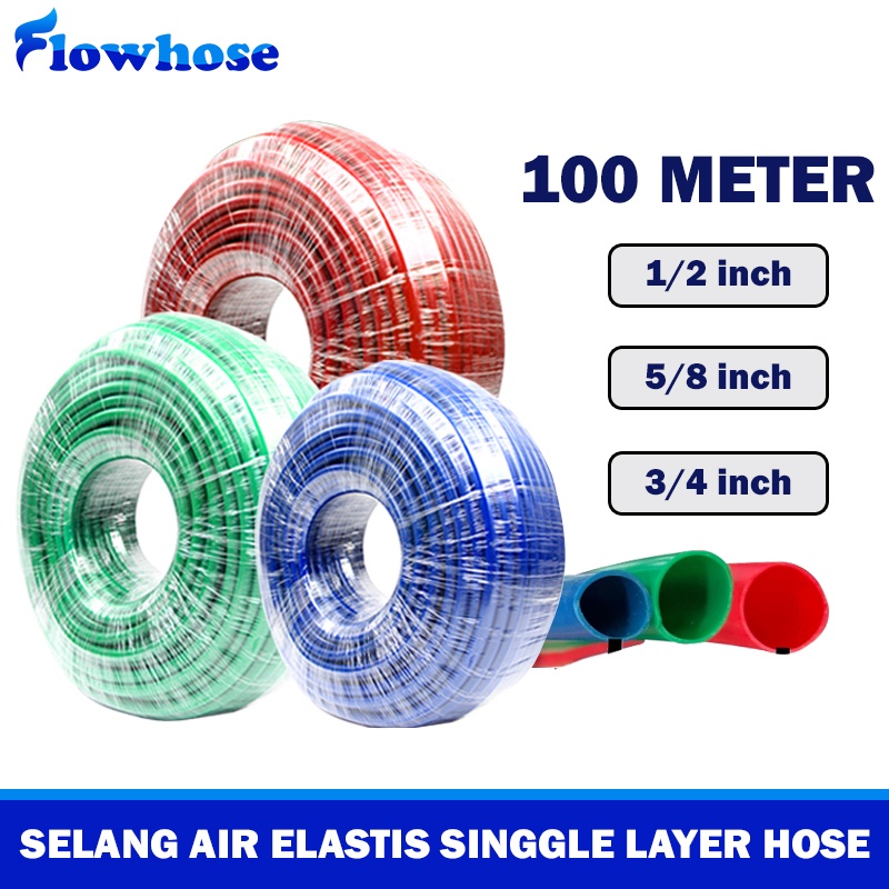 Jual MEGA Selang Air 100 Meter 1/2 5/8 3/4 Inch Selang Air Elastis DOP ...