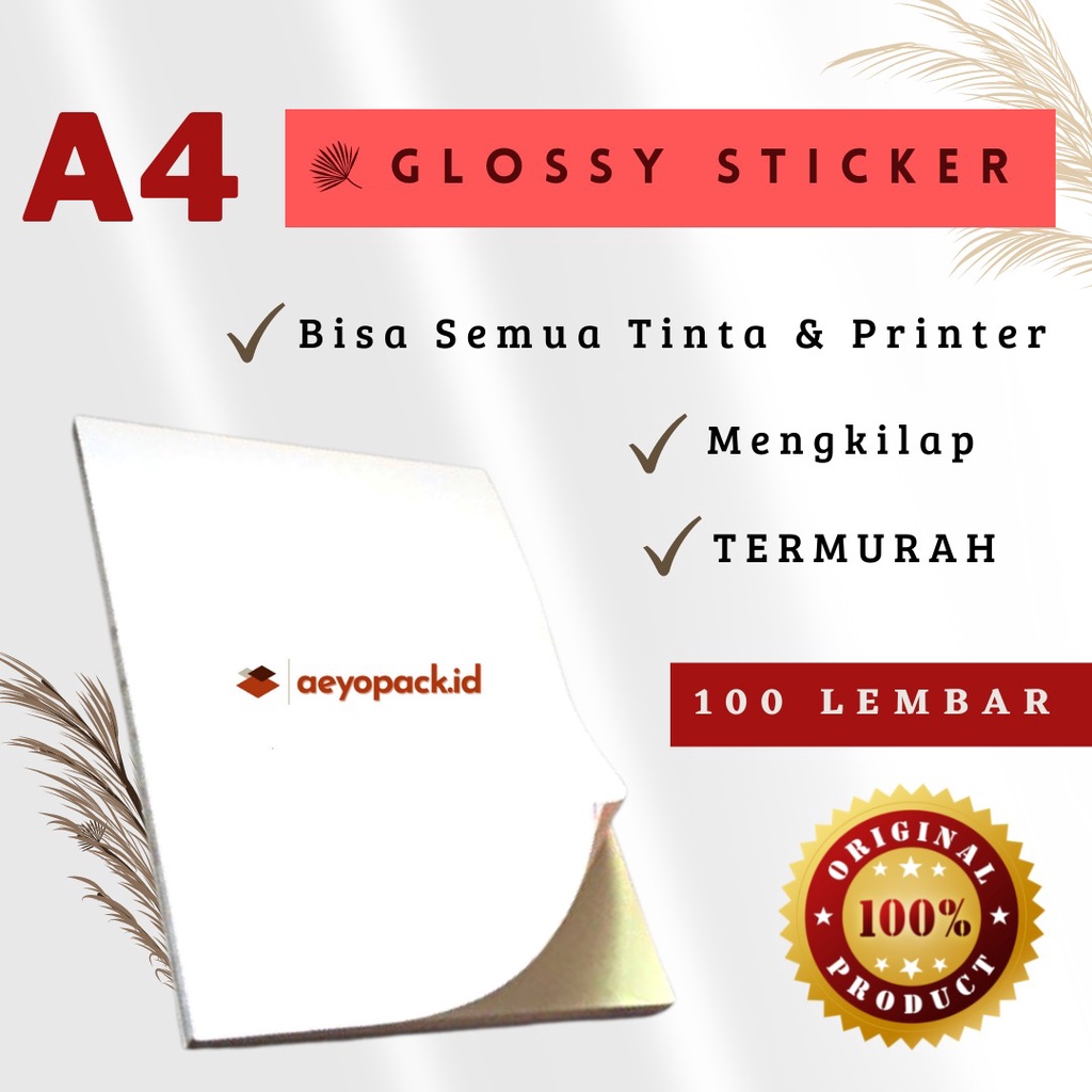 Jual Kertas Sticker Glossy A4 isi 100 Lembar | Shopee Indonesia