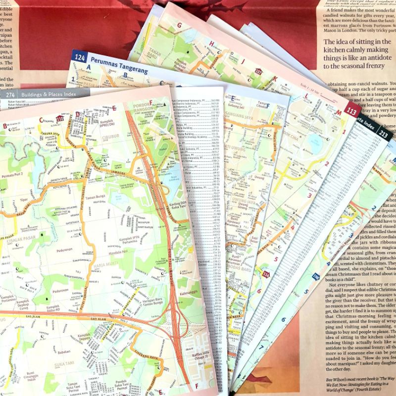Jual Map + Index Page Ephemera Paper Bundle / Kertas Peta Vintage Murah ...