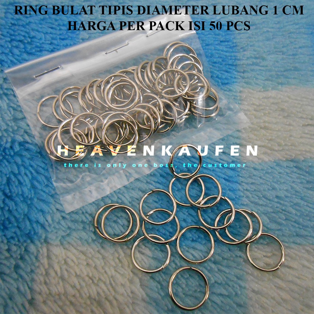 Jual Ring Bulat Tipis Diameter Lubang 1 cm Harga Per Pack isi 50 pcs ...