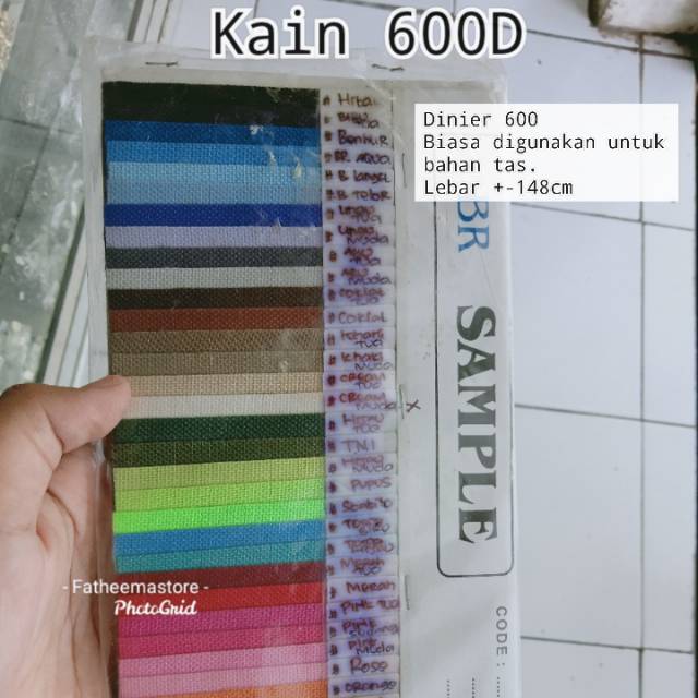Jual Bahan Kain Tas Polyester Dinir/Dinier 600D /D600 | Shopee Indonesia