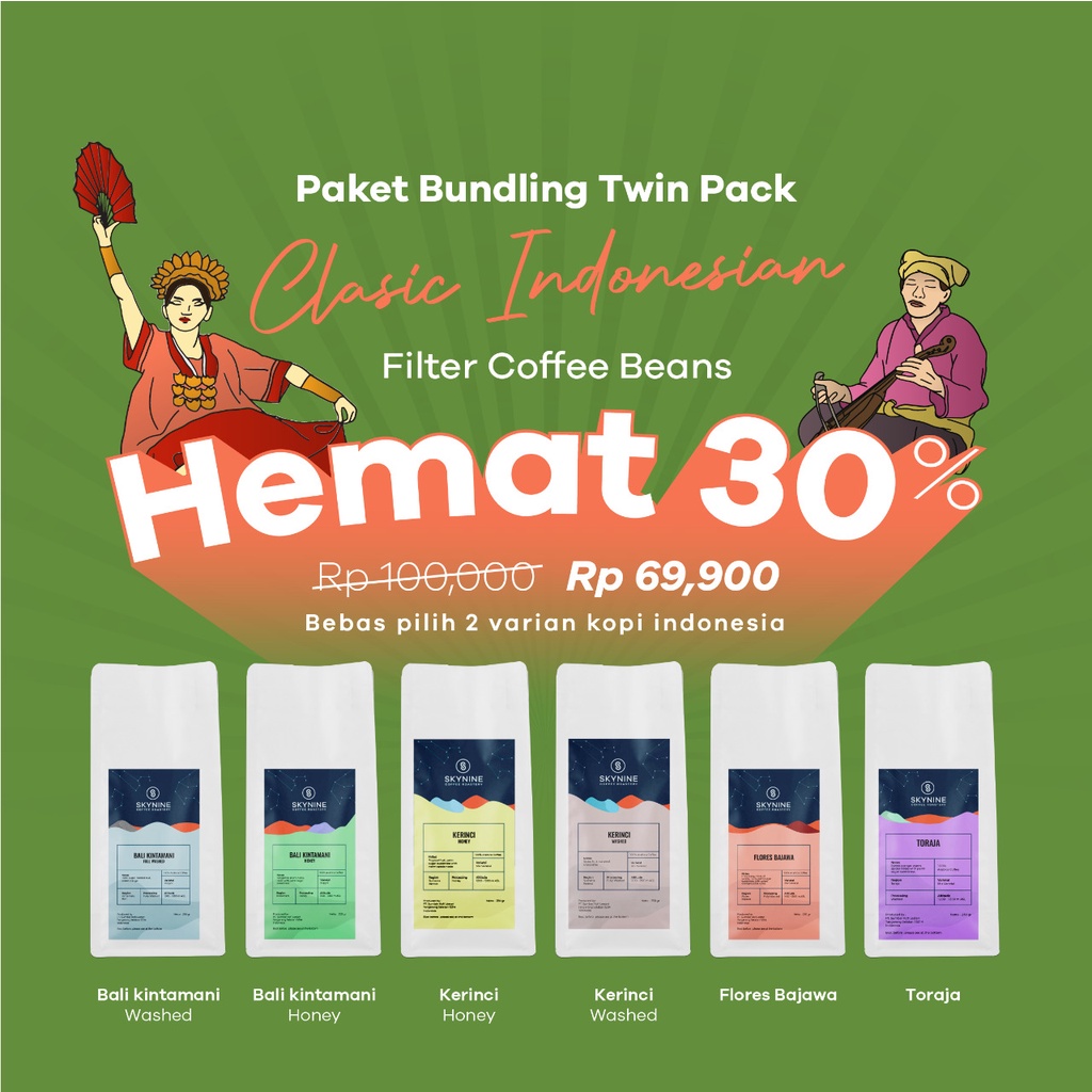 Jual BIJI KOPI ARABIKA PAKET BUNDLING TWIN PACK CLASSIC INDONESIAN ...