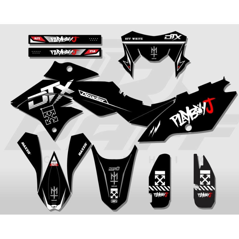 Jual STIKER DECAL KAWASAKI DTRACKER SUPERMOTO HITAM DECAL DTX FULL BODY ...
