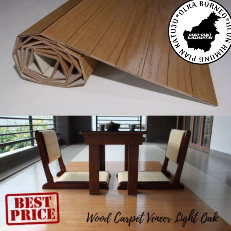 Jual Wood Carpet 120x200 cm Tikar Karpet Lampit Kayu Plywood Veneer ...