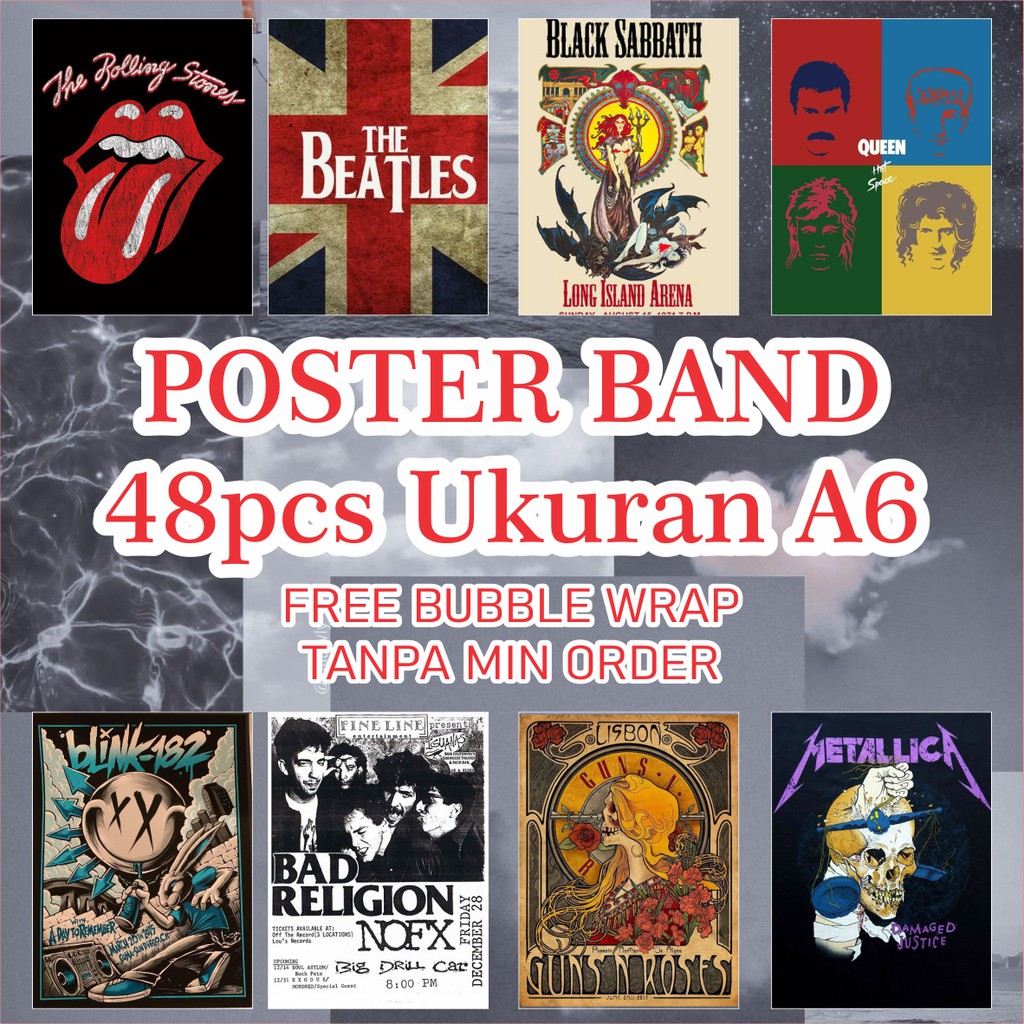 Jual Poster Band Paket 48pcs A6 Poster Aesthetic Poster Dinding Poster ...