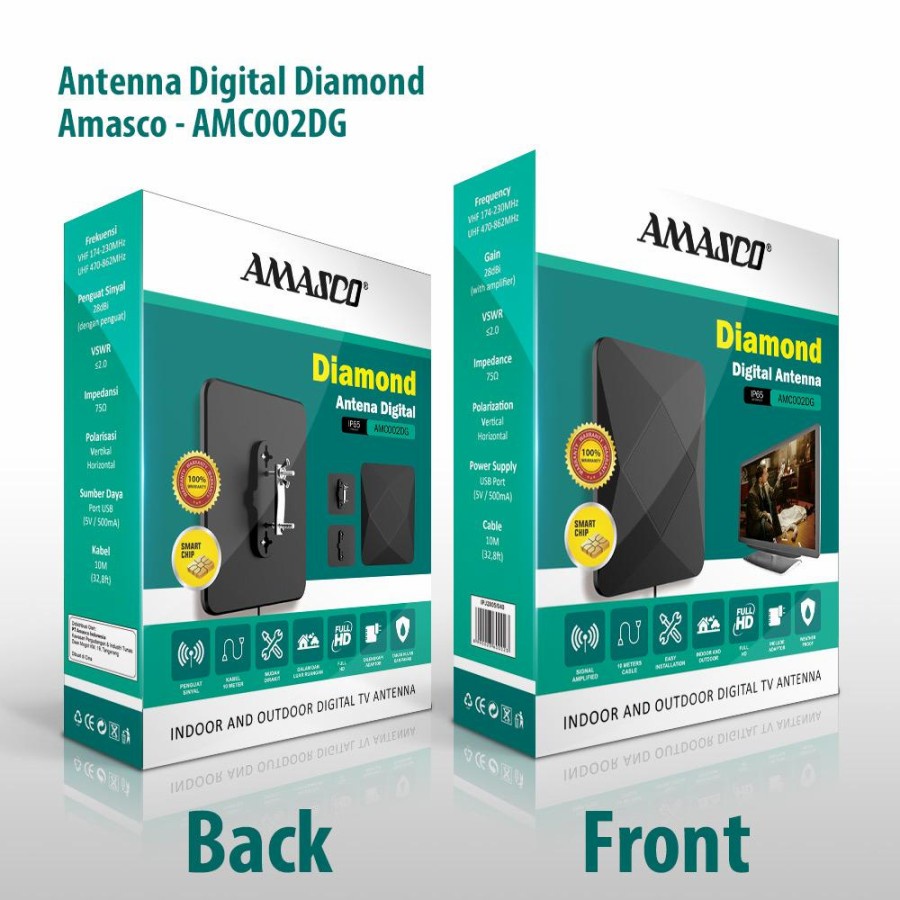 Jual AMASCO ANTENA DIGITAL indoor outdoor AM0002DG LUAR DALAM DIAMOND ...